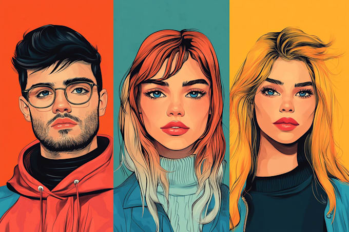 Draw vector cartoon portrait illustration from your photo by Zoeynge ...