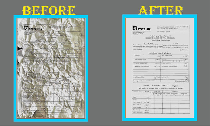 Repair your old damaged documents in photoshop by Abdulghaffar367 | Fiverr
