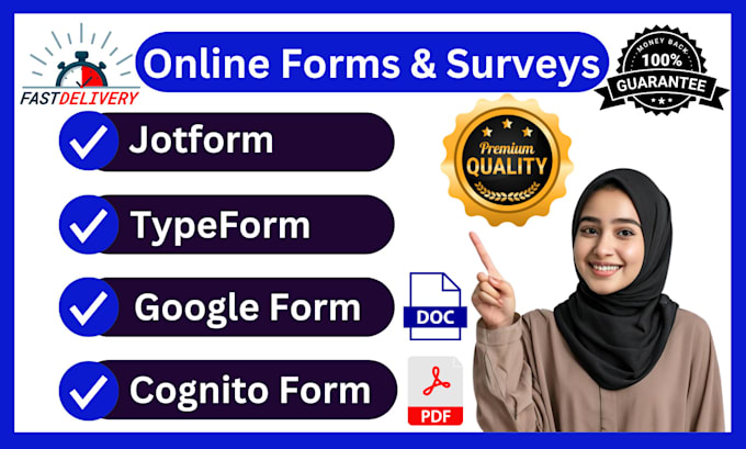 Create online forms, surveys, jotform, google form, cognito form, typeform by Surveys_forms | Fiverr