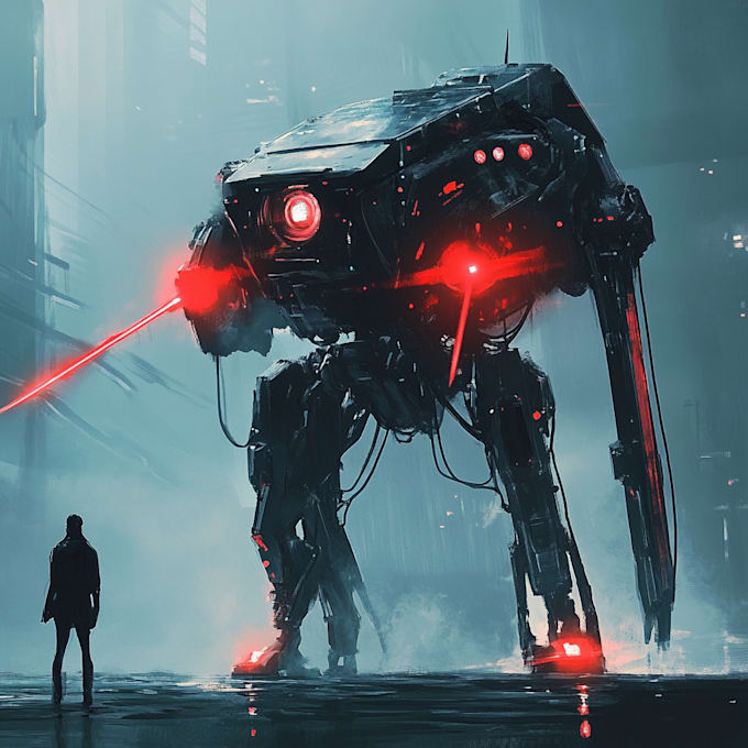 Custom futuristic mecha robot character illustration art by Naomiwend ...