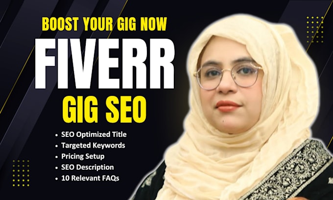 Write fiverr gig seo title, tags, pricing, description, faqs by Dua_456 | Fiverr