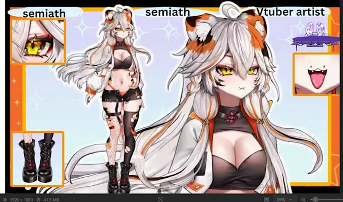 Design and rig 2d vtuber model, live2d vtuber model, rigging, vtube studio by Semiath5 | Fiverr