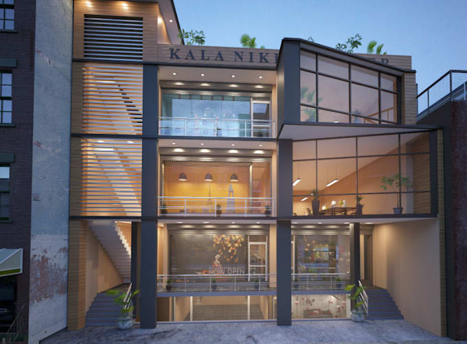 Revamp 3d shopping mall, modern complex, cgi interior, revit model,8k ...