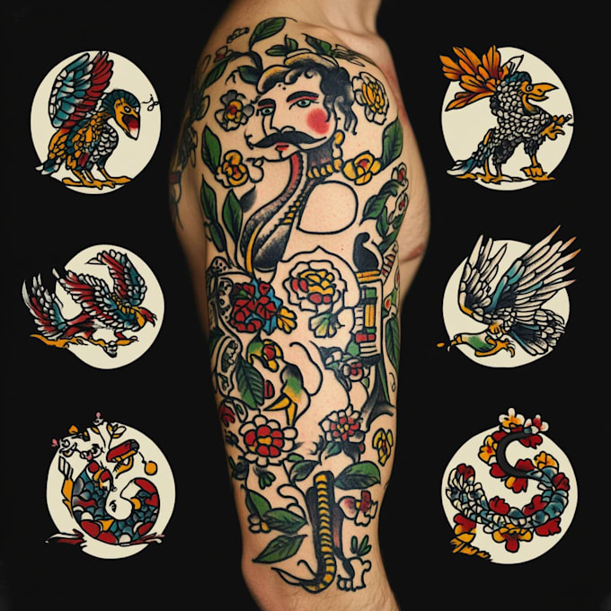 Custom american traditional tattoo design old school style by ...