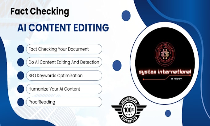 Do fact checking ai content editing proofreading and humanise content by System_ltd_cmp | Fiverr