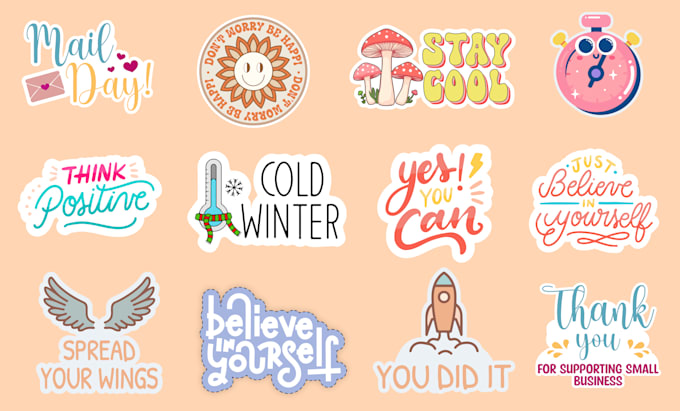 Do custom sticker design services by Work_blade | Fiverr