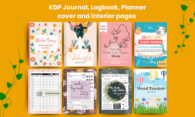 Design kdp journal, logbook, notebook, planner cover, and interior ...