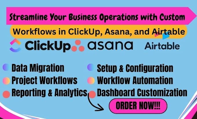 Optimize your workflow with expert clickup, asana trello smartsheet and airtable by Kunle4827 ...