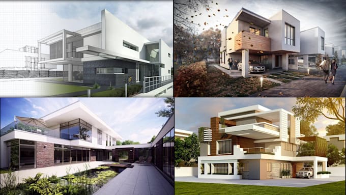 Do 3d architectural renderings house exteriors and interior design visualization by George_archy ...