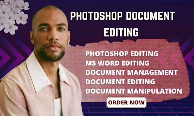 Photoshop document management ms word editing modify text edit screenshot by Omotayo7675 | Fiverr