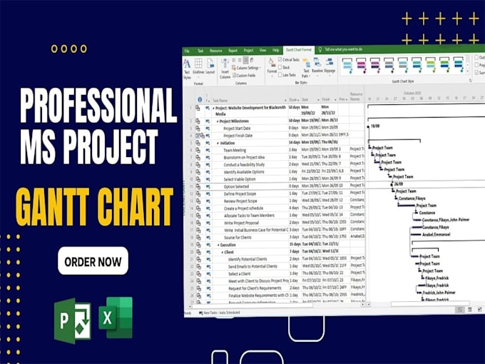 Create schedule and gantt charts in excel and microsoft project by Aliijaz756 | Fiverr