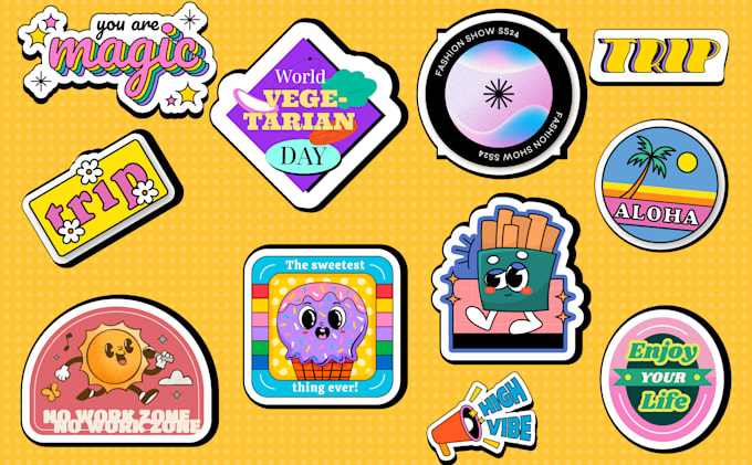 Create custom cute enamel pin or sticker design for you by Kdpvrs | Fiverr