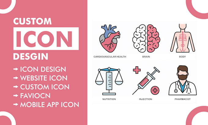 Design custom icon, website icon set, favicon, app icon, and game icons ...