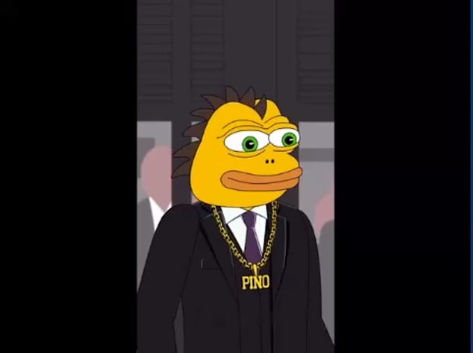 2d meme coin animation, crypto meme art, 3d meme coin, pepe frog, meme gif