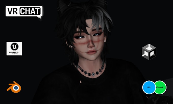 Edit, upload, model vrc, vr chat, vrchat avatar design from scratch by ...
