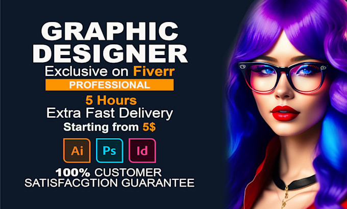 Do any job using adobe photoshop illustrator or indesign as a graphic ...