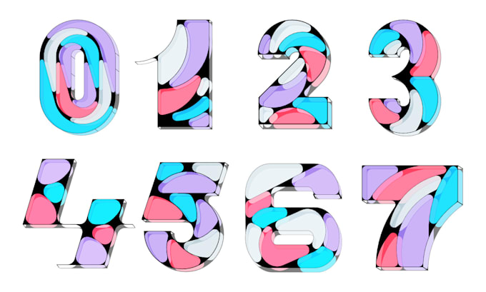 Draw numbers style stone unique for a birthday event by Sanusikar | Fiverr