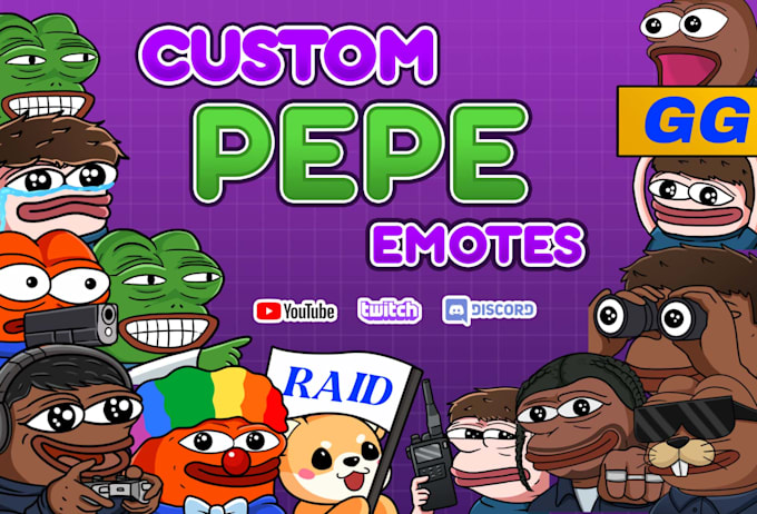 Draw custom pepe the frog emotes for twitch, discord, kick by Nakama ...