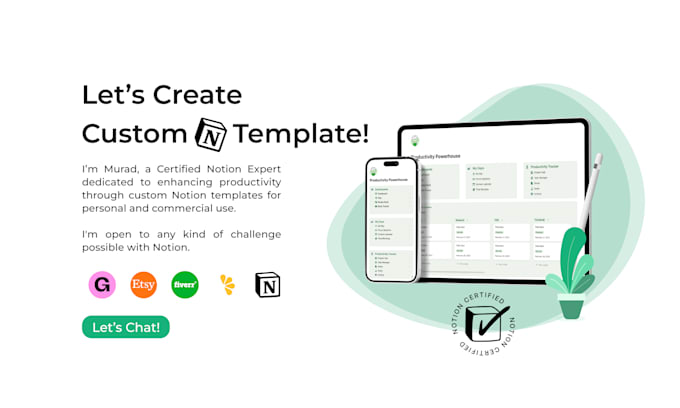 Design a custom notion template around your needs by Design_firm1 | Fiverr