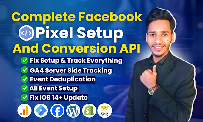 Fixed meta fb pixel, ga4 server side tracking, ga4 ecommerce tracking by gtm by Johirjsaybd | Fiverr