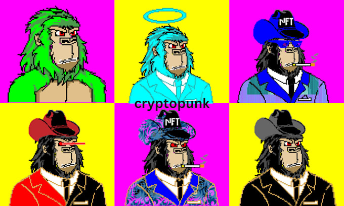 Create 10k nft cryptopunk 24x24 pixel art in retro 8 bit style by Jackframer_ | Fiverr