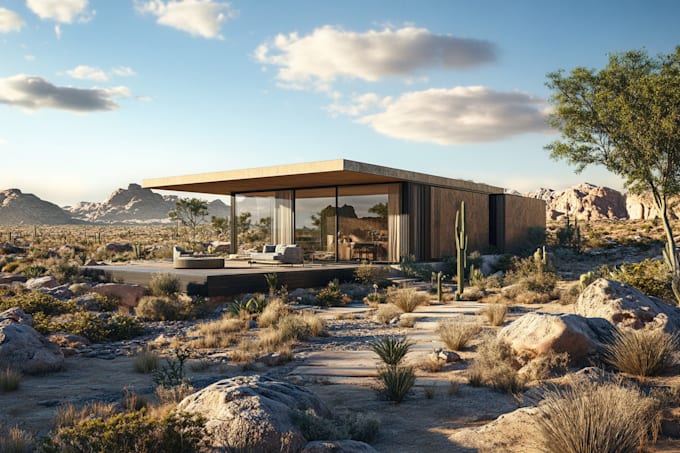 Create a exterior outdoor rendering, landscape design by Sinsonia | Fiverr