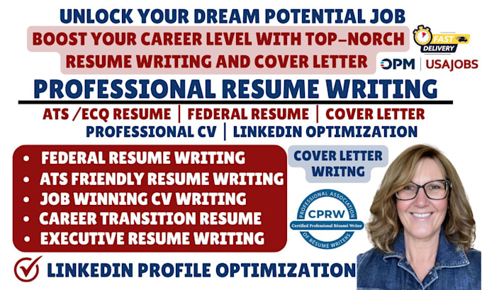 Write resume writing, professional resume, cv, federal resume and cover letter by Hirepro_resume ...