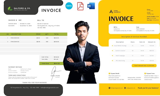 Design xero invoice template for your business by Seo__advisor | Fiverr