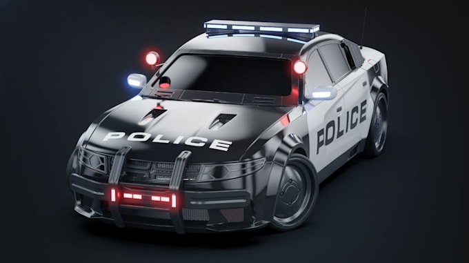 Craft 3d realistic police car for aniamtion,game in solidwork,autocad ...