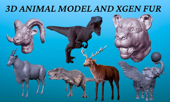 Sculpt 3d animal model 3d xgen fur 3d creature with stl file for 3d ...