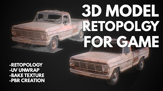 Optimize 3d model, retopology, uv mapping, texture baking by Cg_warriors | Fiverr