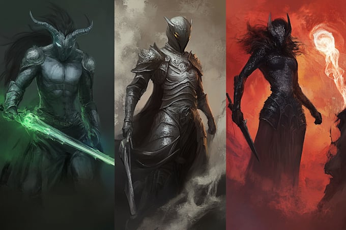 Draw splash art and fantasy concept art dnd illustrations by ...