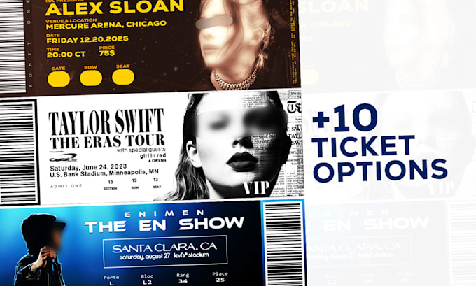 Design concert and event tickets for musicians and bands by Nidalf | Fiverr