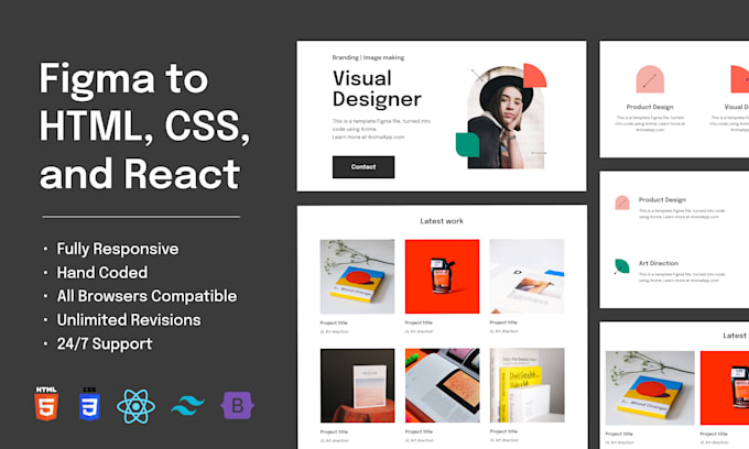Convert figma designs to html, css, and react code by Hsingla378 | Fiverr