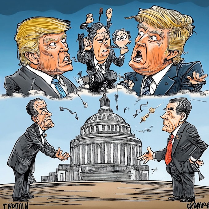 Draw political cartoon and caricature by Argantmoeth | Fiverr