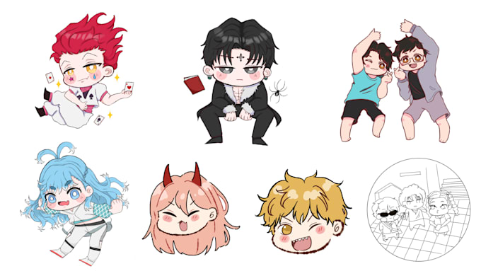 Create cute chibi illustrations based on your requests by Dragon ...