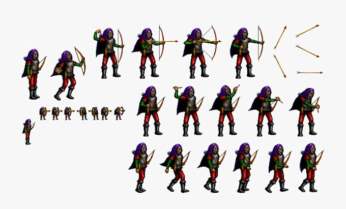 Create sprite sheet character, game assets, indie game, pokemon ...