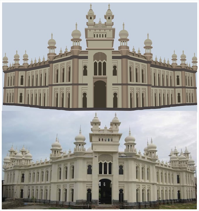 Illustrate building with detail by N_u_amil | Fiverr