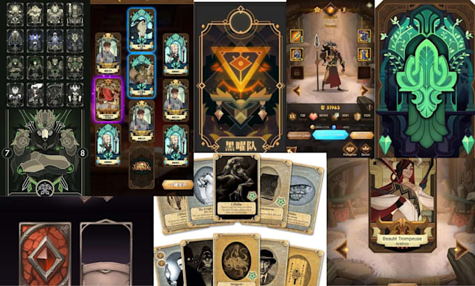 Design custom card deck card box book cover card game tarot board ...