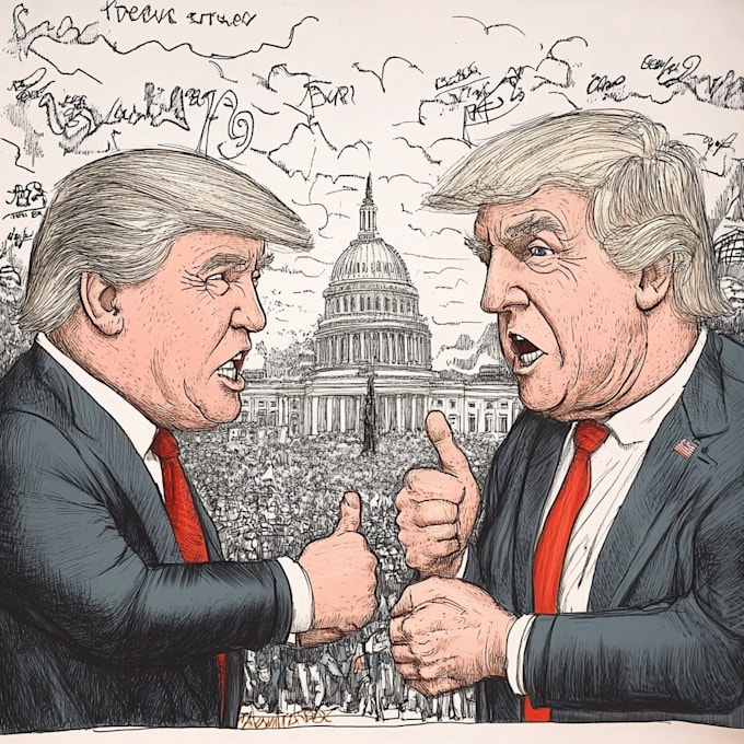 Create a political or satirical cartoon by Broneer | Fiverr