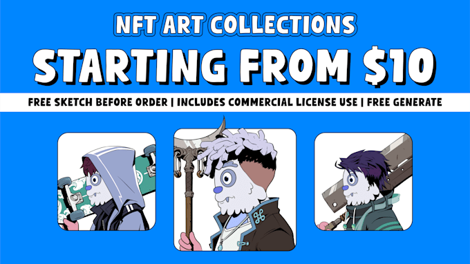 Create nfts art in azuki cartoon style for ordinals, rarible, opensea ...