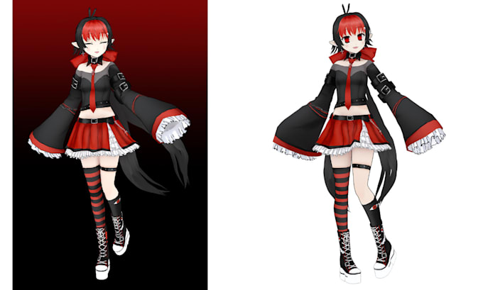 Custom 3d vrchat avatar vseeface 3d anime vtuber model rig live2d vroid ...