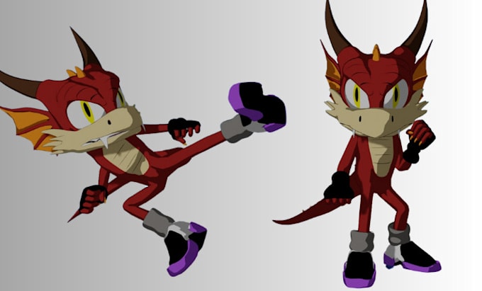 Create 3d sonic model for you base on your reference sheet by Debbyyoo ...