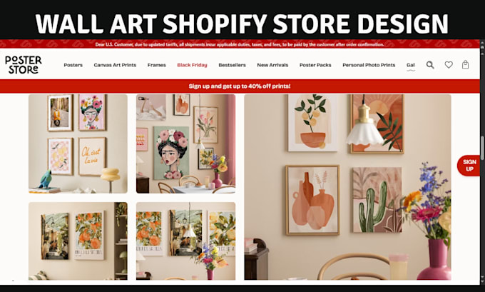 Create a printable wall art shopify store for digital products and ...