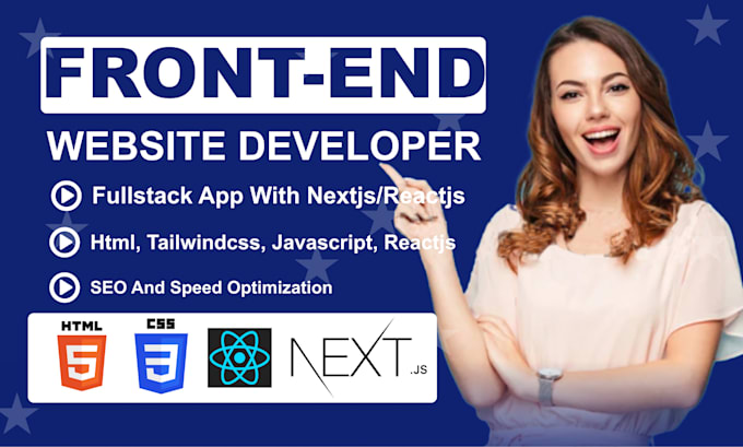 Front end developer, react js, nextjs, html, javascript, tailwind css ...