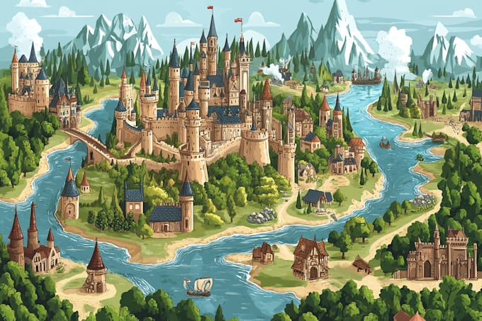 Create a custom fantasy map for you by Lunahughe | Fiverr