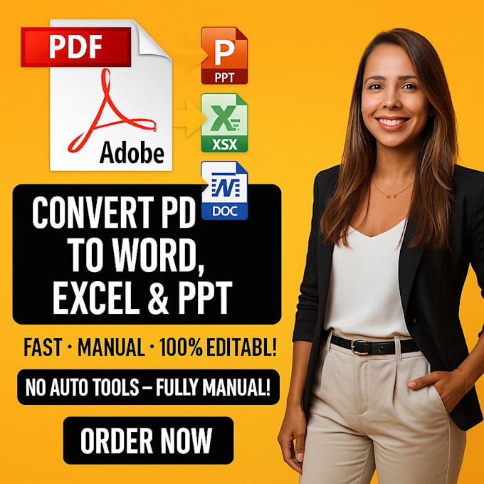 Convert pdf or scanned files to word excel or powerpoint accurately by Qamarshahzad816 | Fiverr