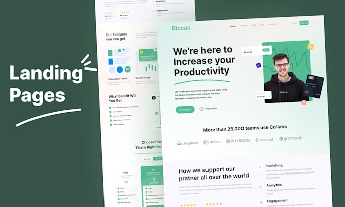 Design responsive landing pages in figma by David78cartoond | Fiverr