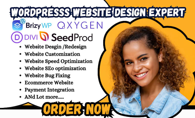 Design and redesign a wordpress website using brizy oxygen builder divi seedprod by Lachlan ...