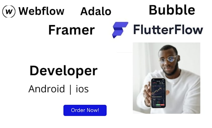 Wix thunkable bubble flutterflow bubbleio adalo webflow mobile app ...